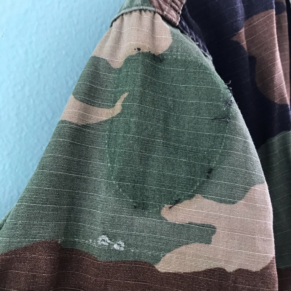 Vintage Camouflage Army Jacket Distressed 90s Usa - Gem